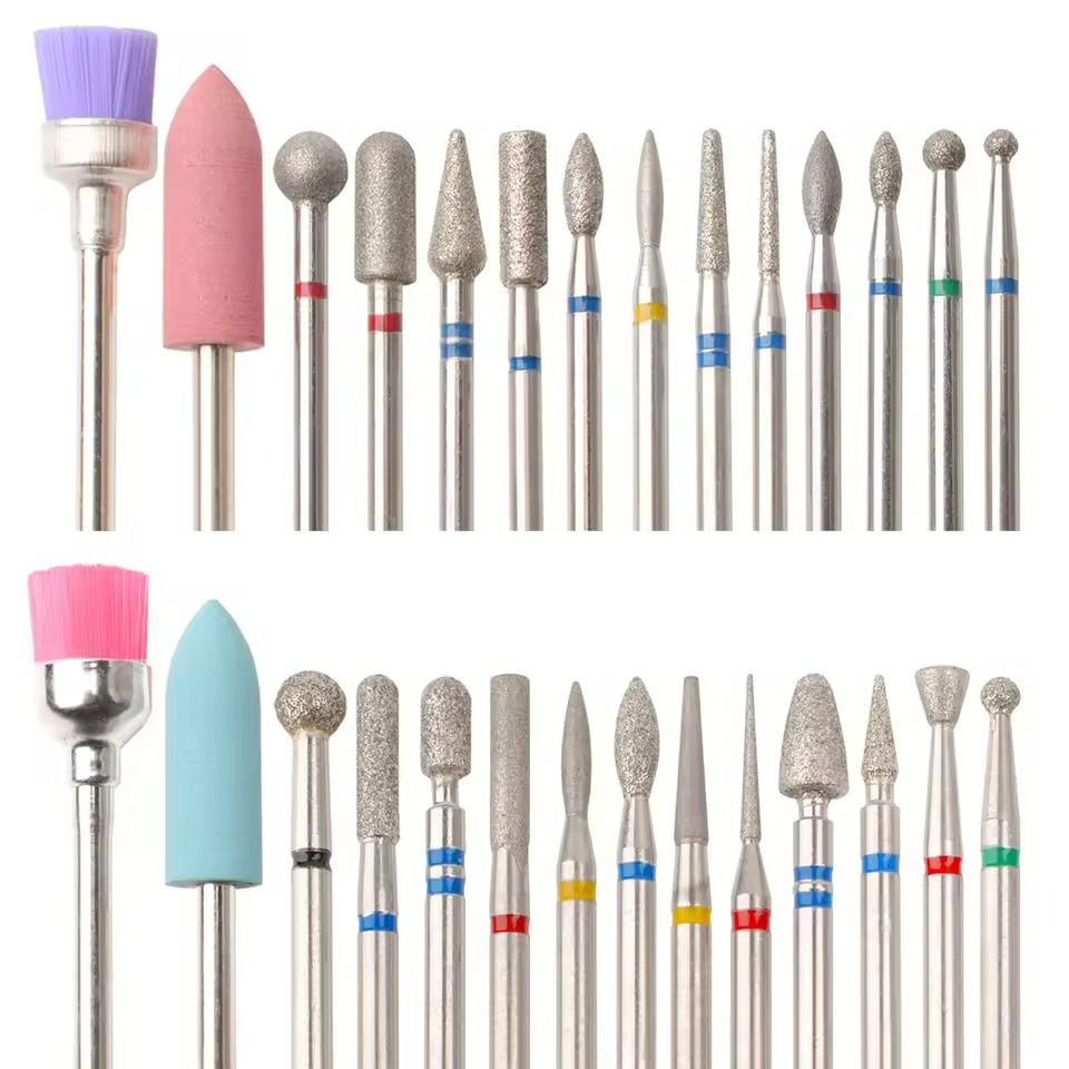 Nail Drill Bit Set 14 Piece Manicure Pedicure Polishing Tool | Inspire ...