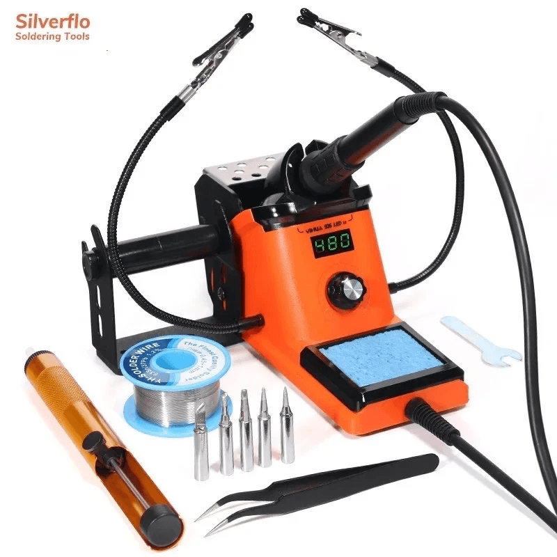 Digital Soldering Iron Kit with LED Display and Helping Hand | Inspire ...