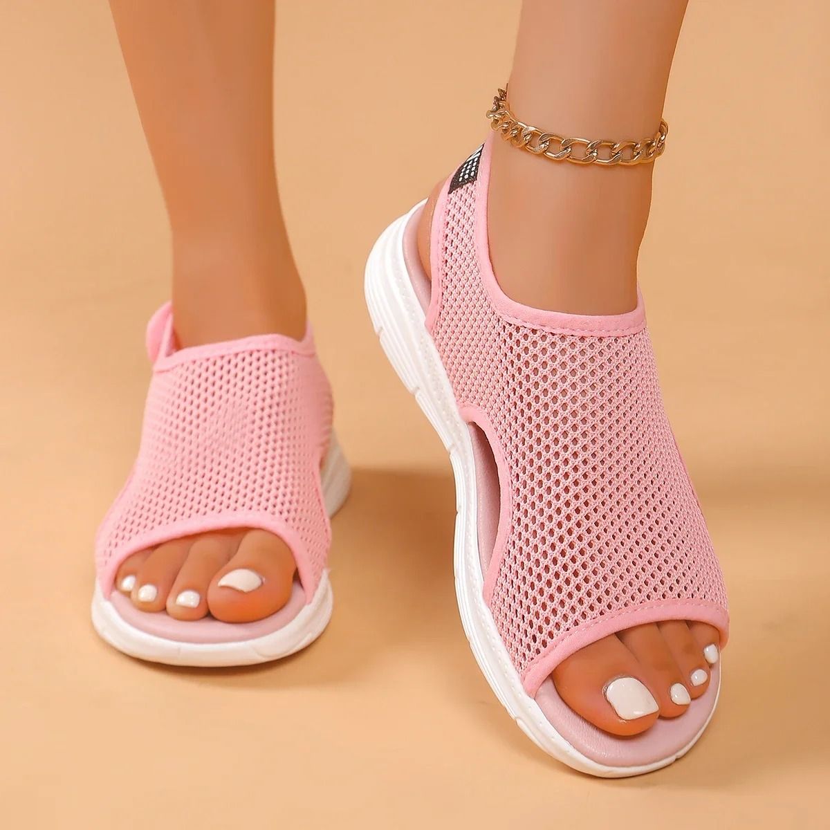 Womens Knitted Mesh Slip On Summer Sandals | Inspire Uplift
