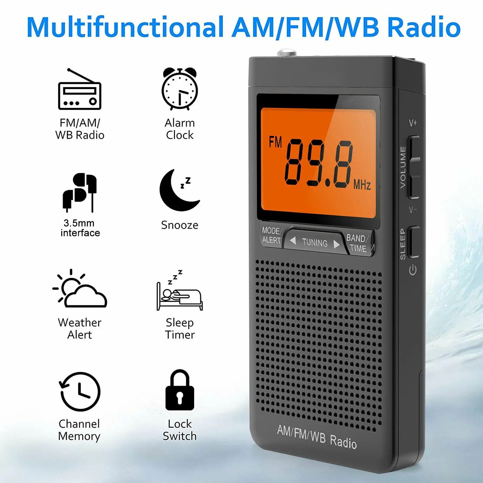 Portable Weather Radio with NOAA Alert and Alarm Clock | Inspire Uplift