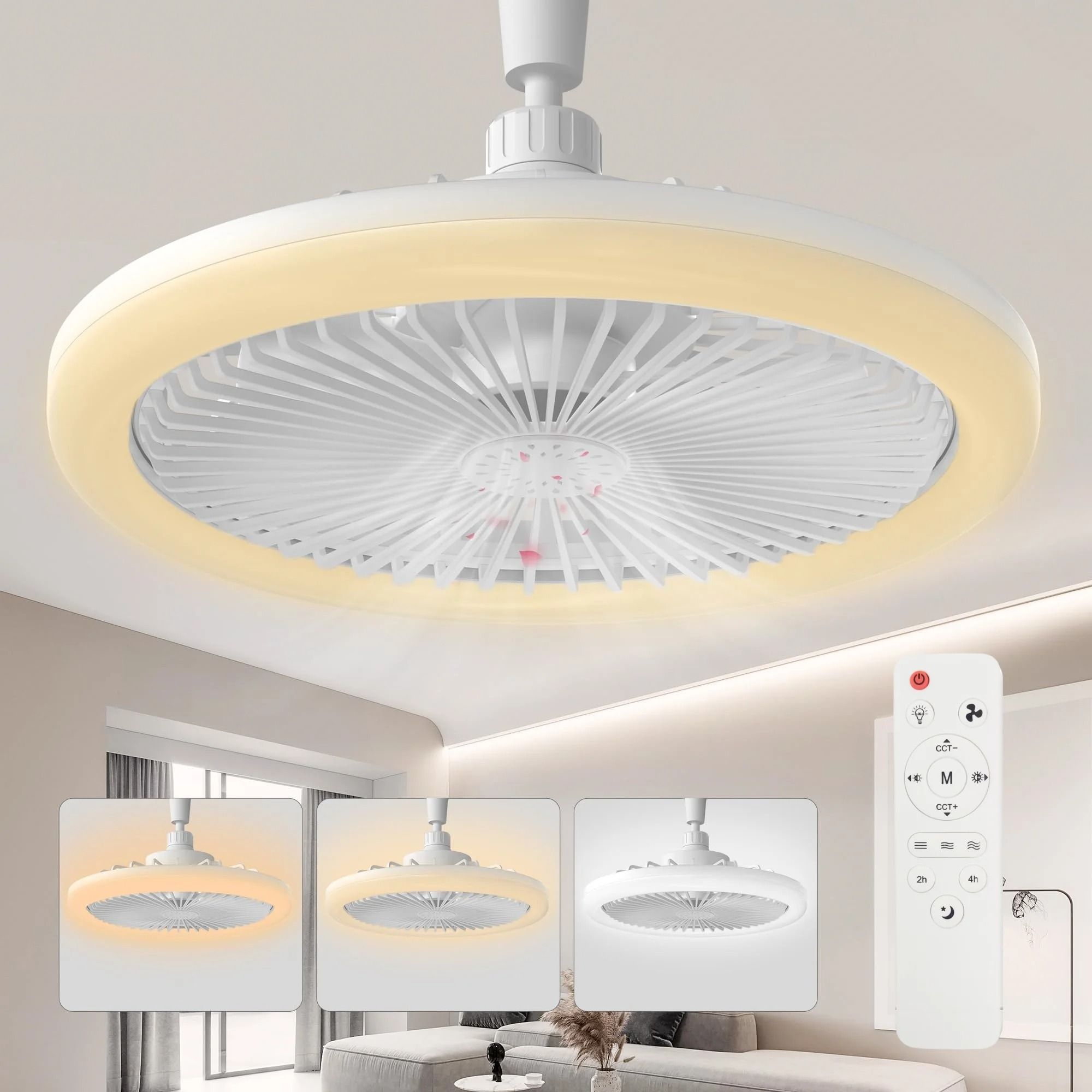 Modern Ceiling Fan with LED Light and Remote Control | Inspire Uplift