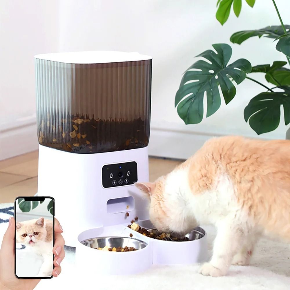 Smart Automatic Pet Feeder with Camera and Voice Recording f | Inspire ...