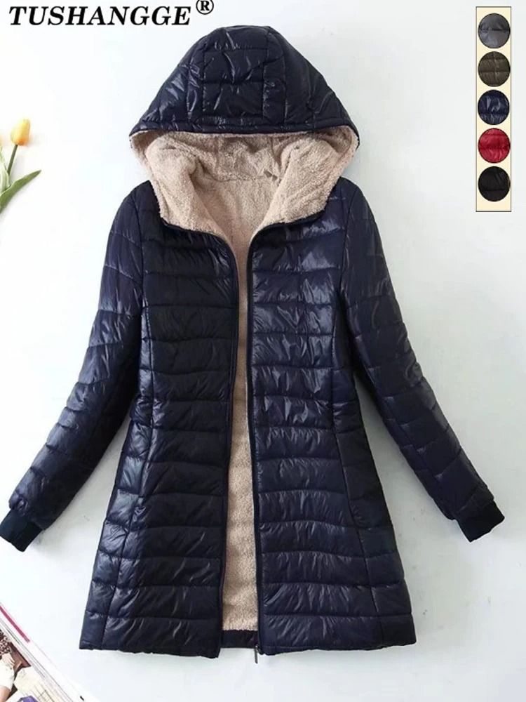Women's Mid Length Hooded Winter Coat with Warm Lamb Fleece | Inspire ...