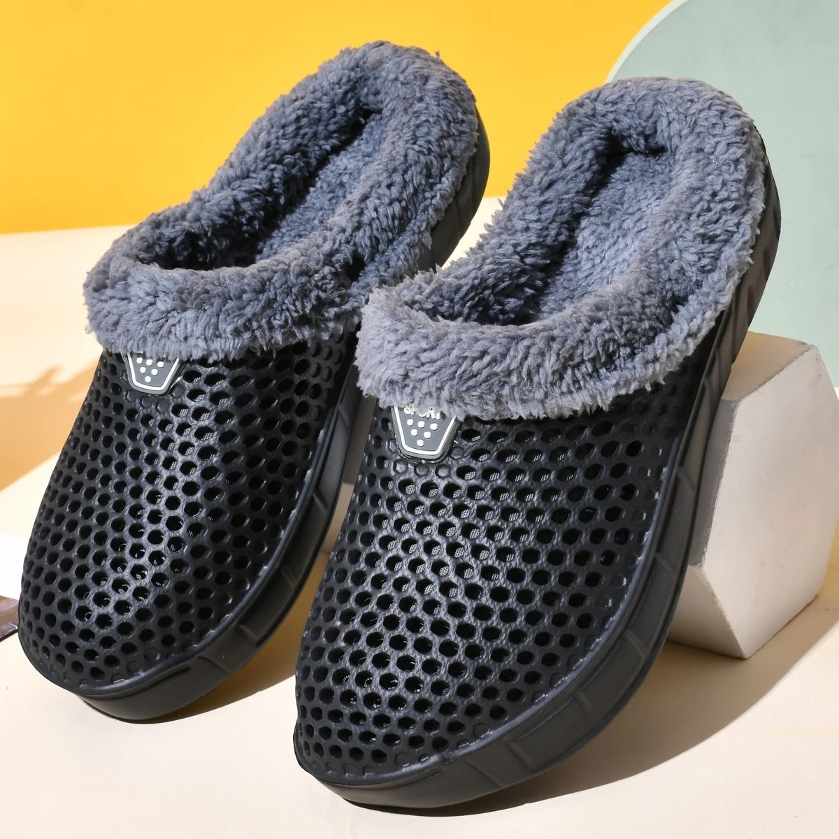 Couple Cotton Slippers Winter Warm Plush Indoor Clogs | Inspire Uplift