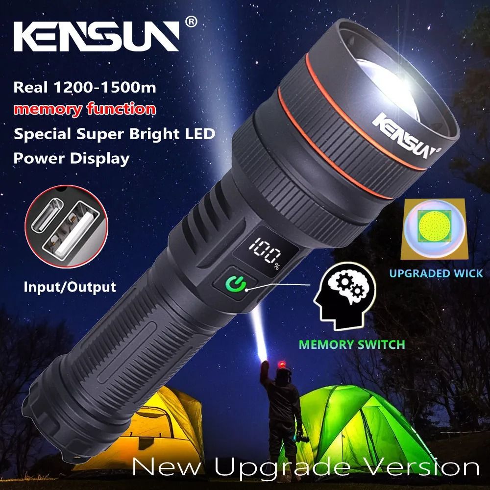Long Range LED Flashlight with Zoom and Type C Charging | Inspire Uplift
