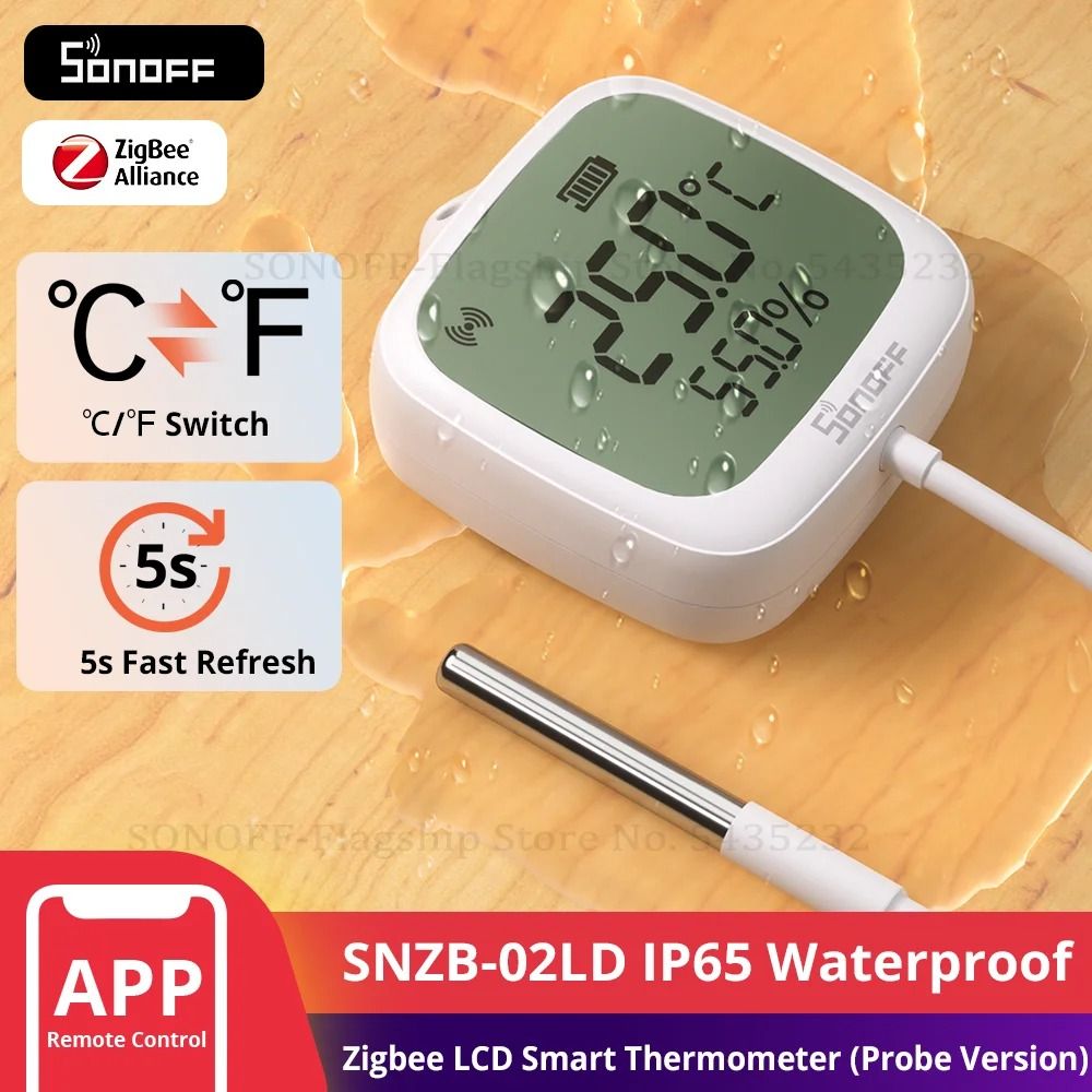 Zigbee LCD Smart Thermometer with Probe for Pool Fridge and | Inspire ...