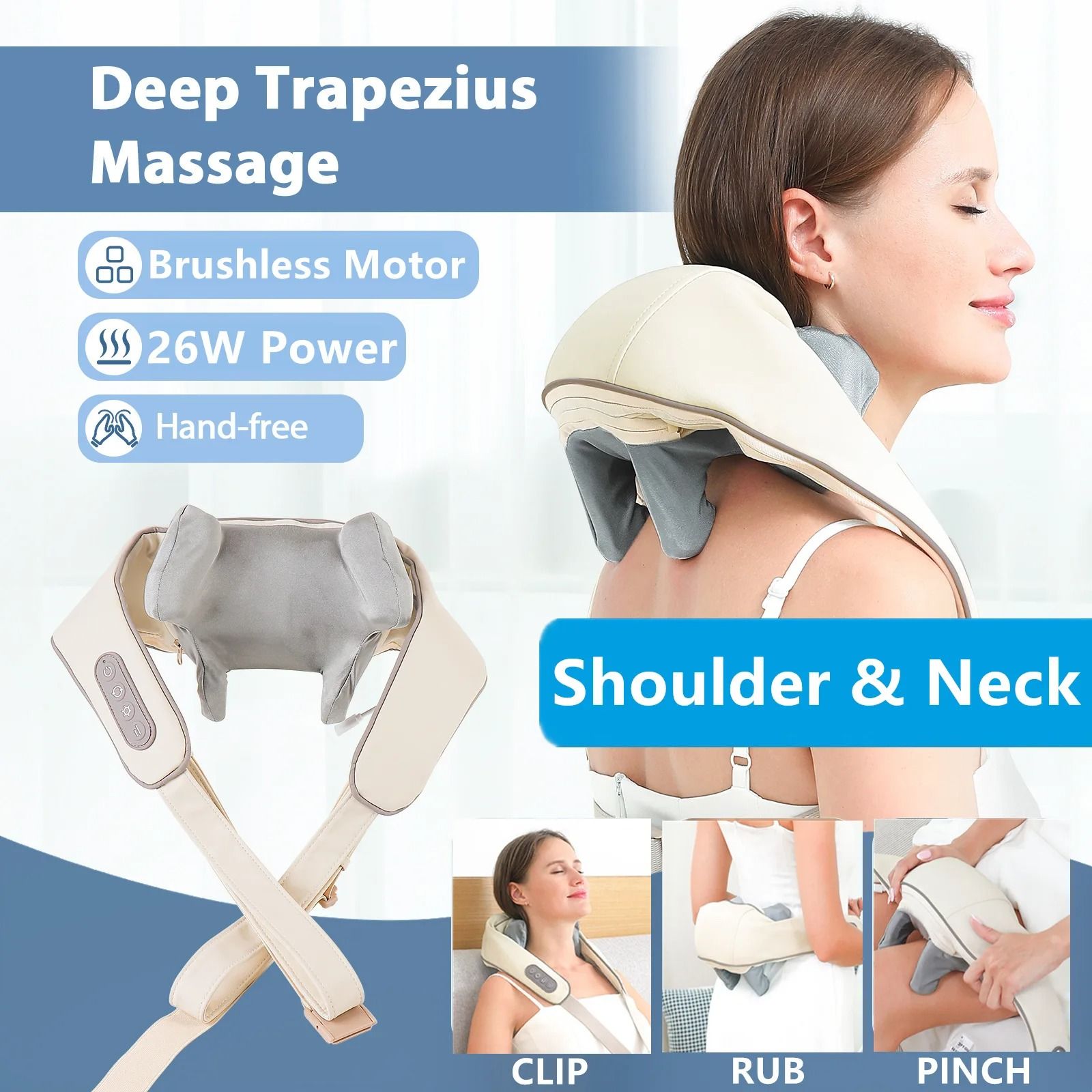 Wireless Neck and Shoulder Massager with Brushless Motor and | Inspire ...
