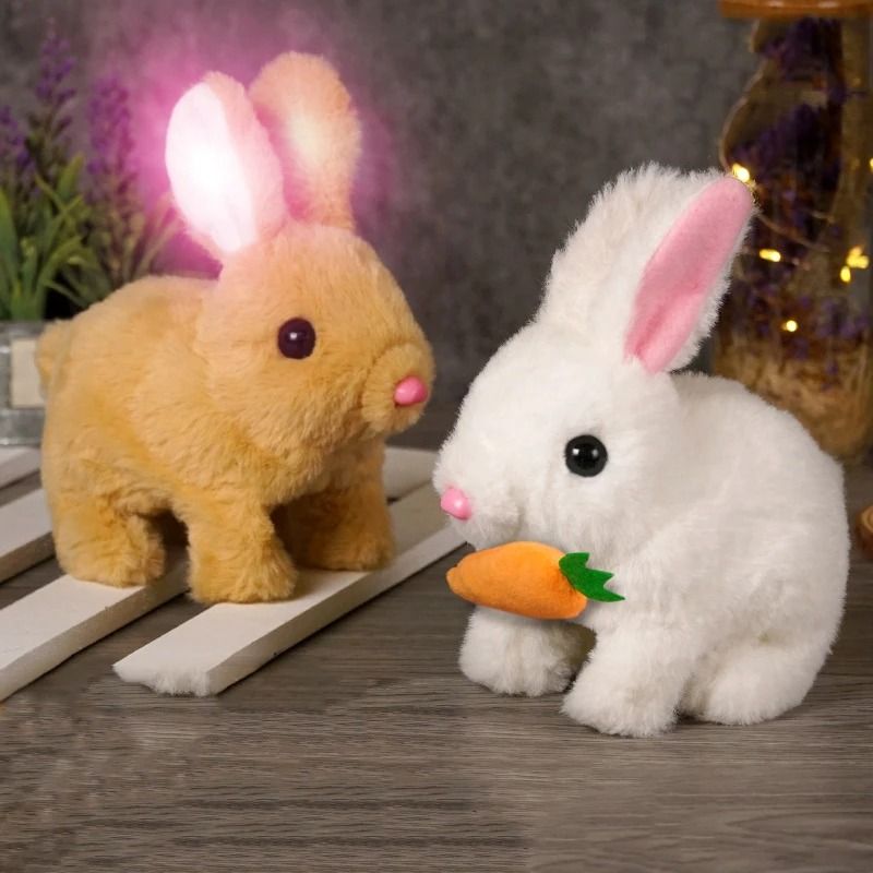 Electric Rabbit Plush Toy with Carrot – Walking, Ear-Wigglin | Inspire ...