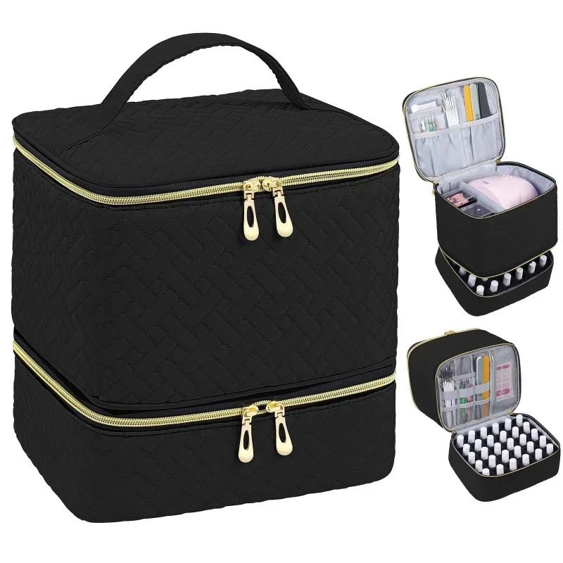 Double Layer Nail Polish Storage Bag with 30 Compartments fo | Inspire ...