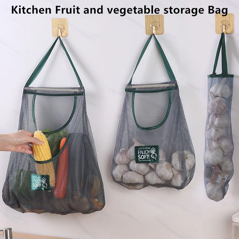 Reusable Hanging Mesh Storage Bag for Fruits and Vegetables | Inspire ...
