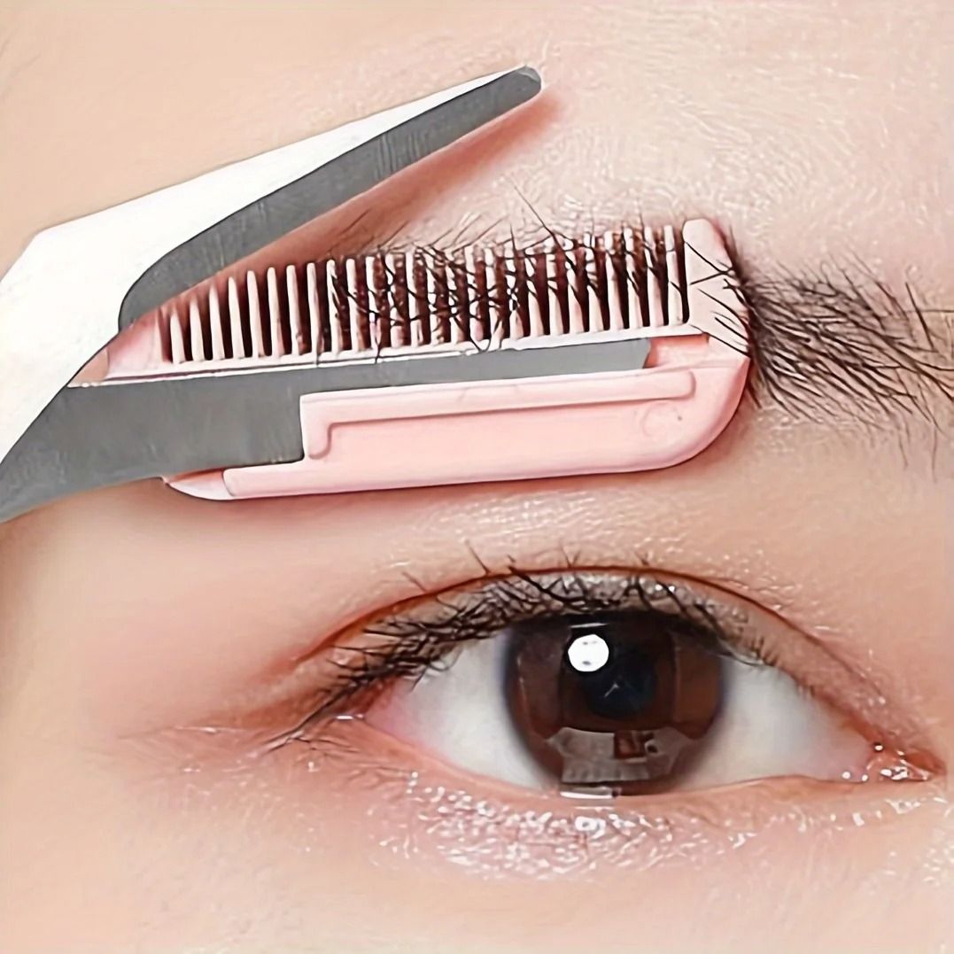 Eyebrow Trimming Scissors with Built-In Comb Stainless Steel | Inspire ...