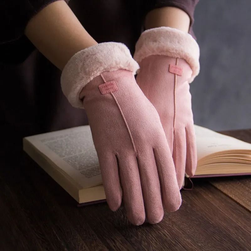 Women Winter Furry Warm Full Finger Mittens with Soft Lining | Inspire ...