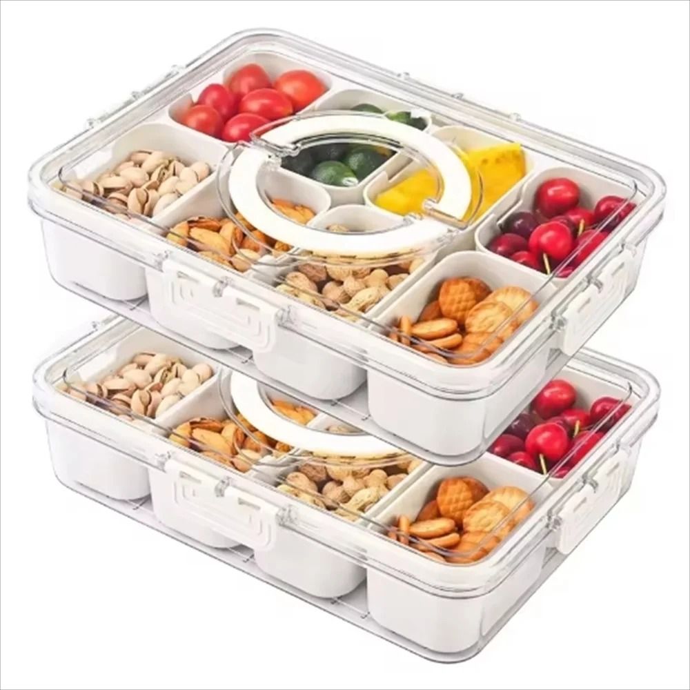 Portable Snack Storage Box 4 Grid and 8 Grid Food Organizer | Inspire ...