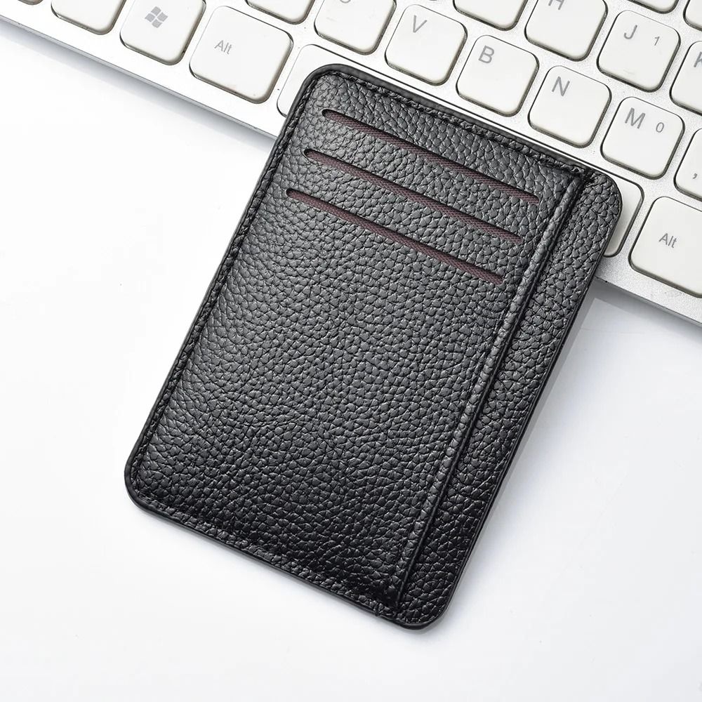 Ultra Thin Soft PU Leather Mini Credit Card Wallet – Slim Po | Inspire ...