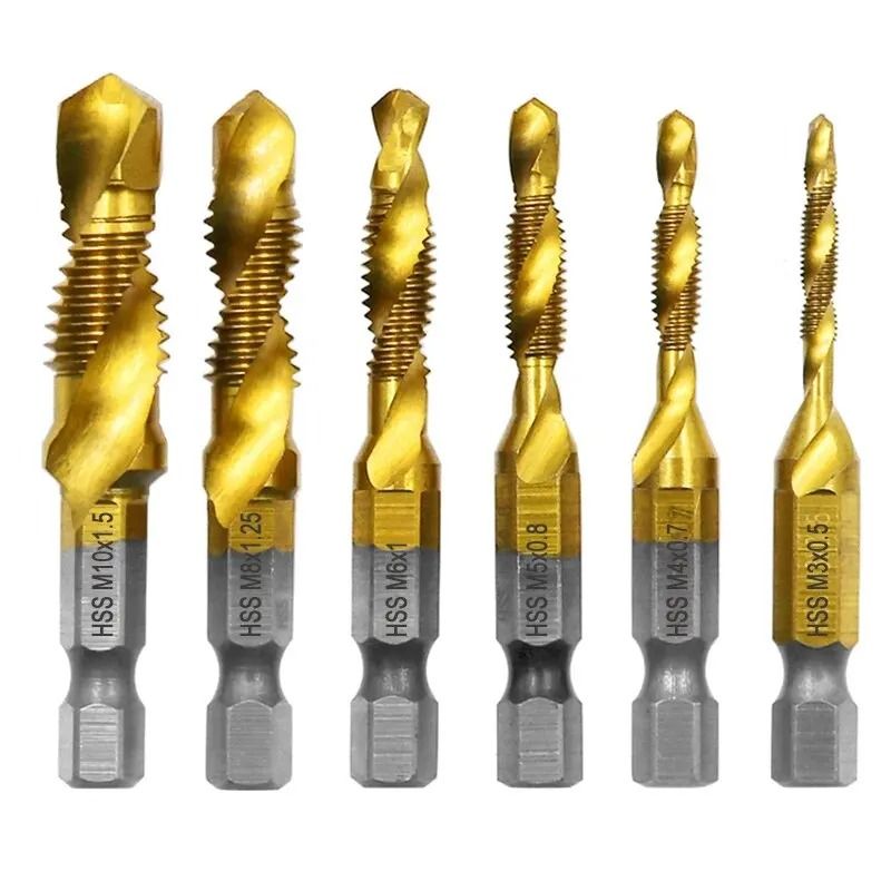 Titanium Plated HSS Tap and Drill Set Six Piece Composite Ch | Inspire ...