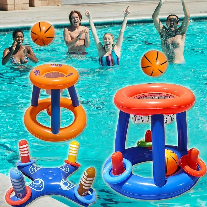 Inflatable Water Basketball Hoop Floating Pool Game for Kids | Inspire ...