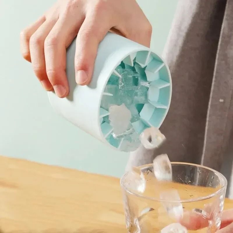 Silicone Ice Cube Mold with Compact Round Ice Bucket Design | Inspire ...