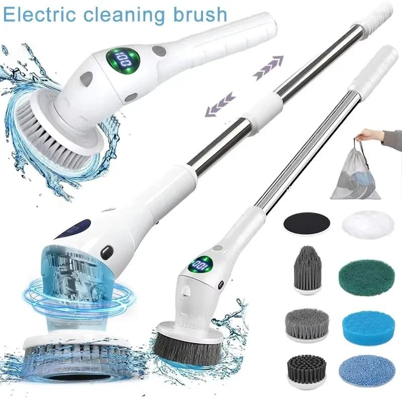 8-in-1 Electric Cleaning Brush with LED Display and Night Li | Inspire ...