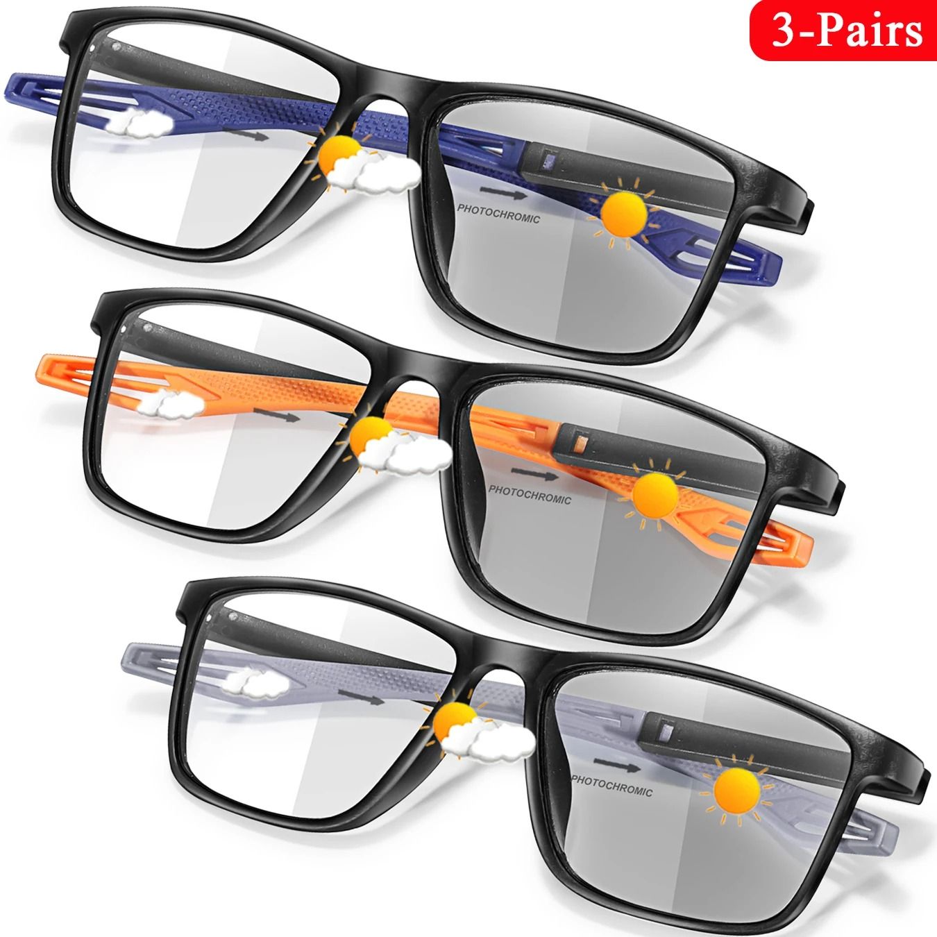 Photochromic Reading Glasses Set With Blue Light Protection | Inspire ...