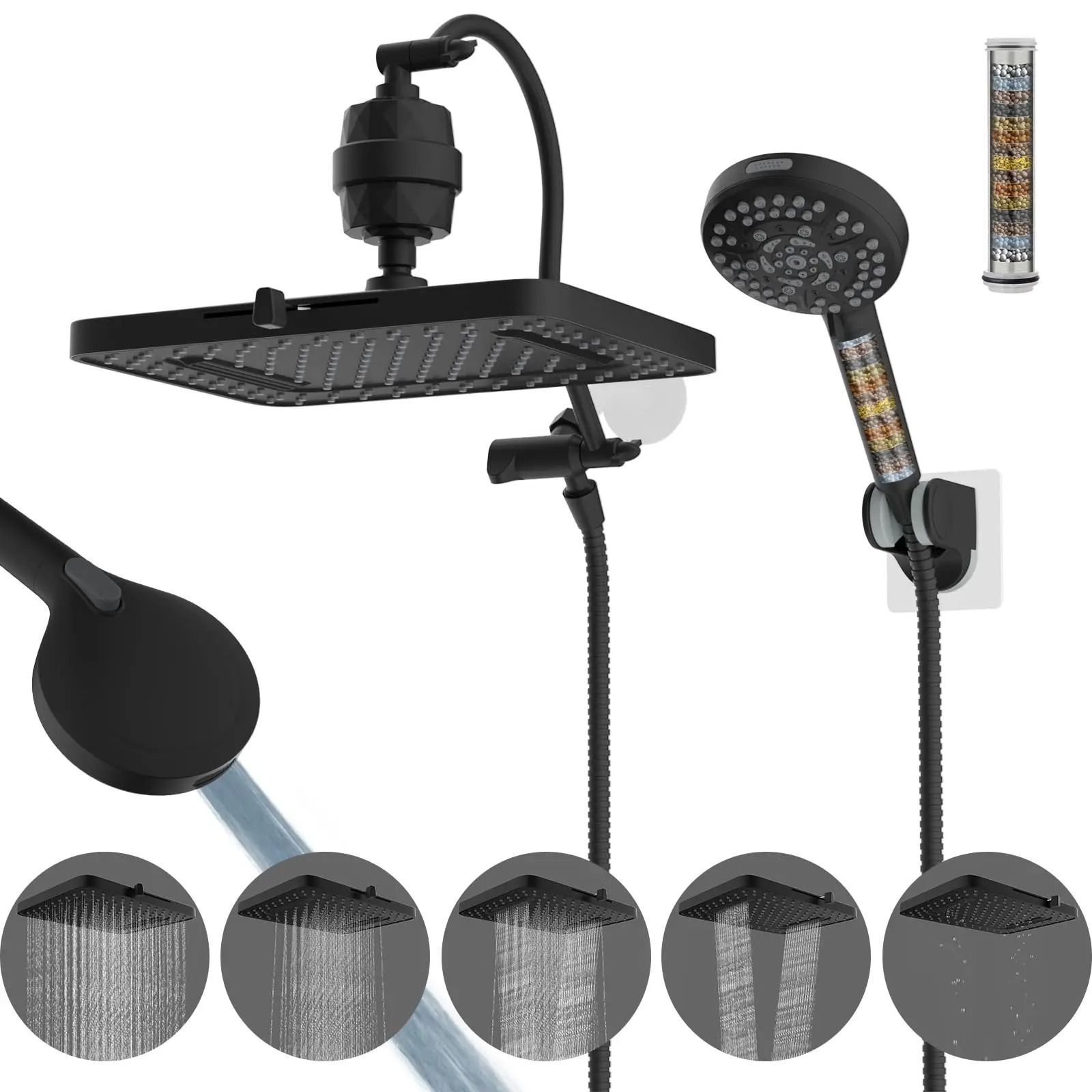 Upgraded Dual Filtered Rainfall and Handheld Shower Combo | Inspire Uplift