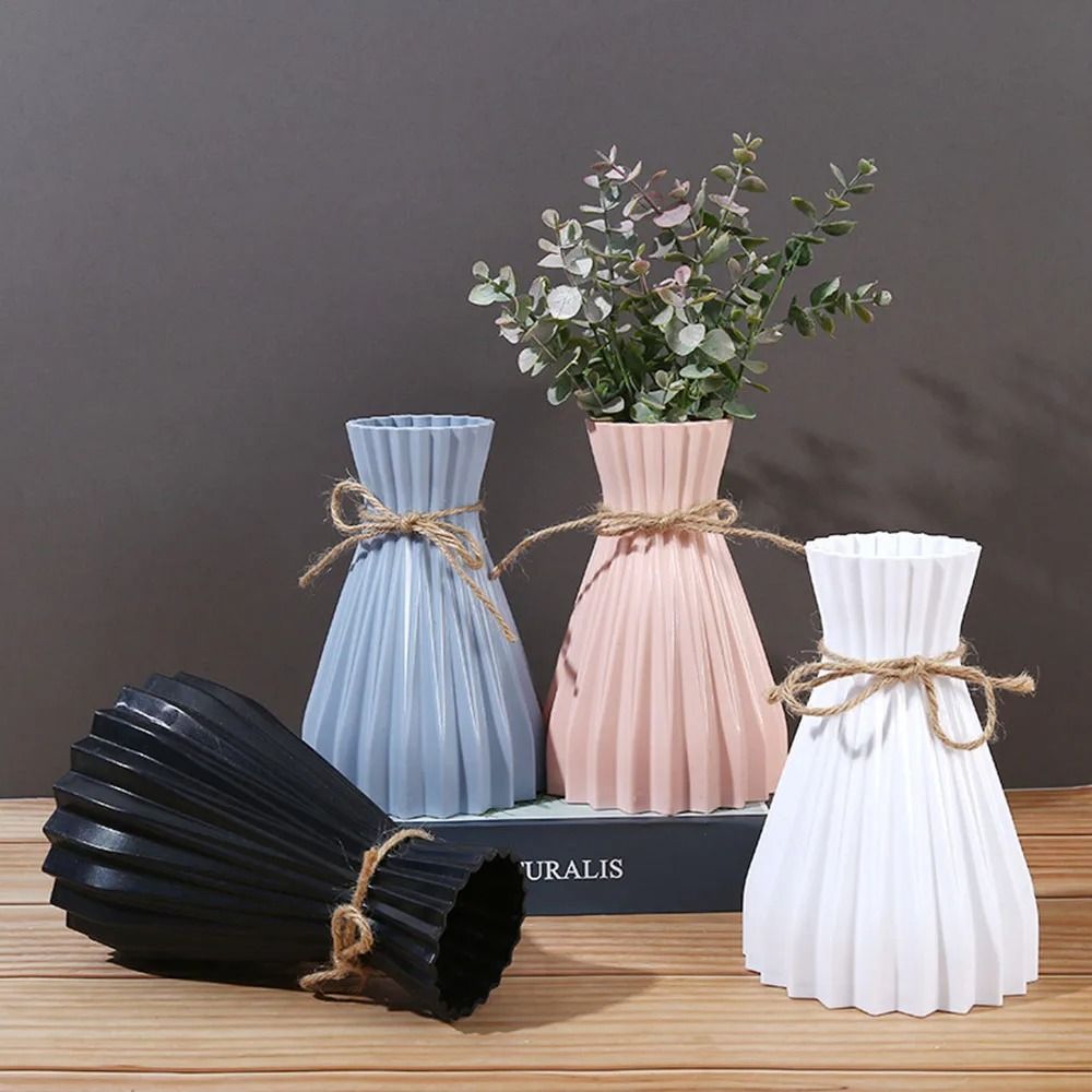 Modern Origami Style Plastic Pleated Flower Vase | Inspire Uplift