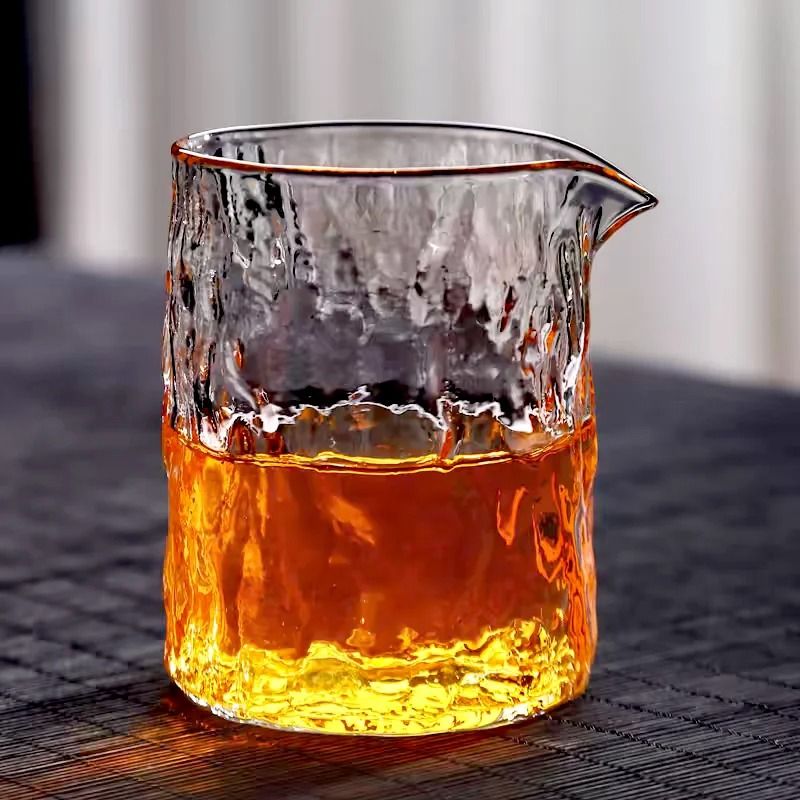 Transparent Uneven Hammer Pattern Glass Fair Cup | Inspire Uplift