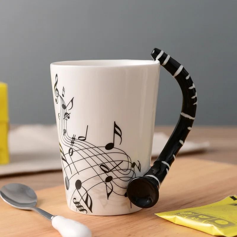 Novelty Music Note Ceramic Coffee Mugs | Inspire Uplift
