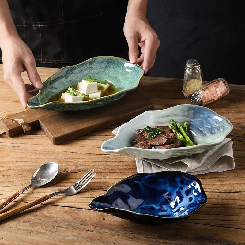 Japanese Kiln Style Oyster-Shaped Ceramic Flavor Dish | Inspire Uplift