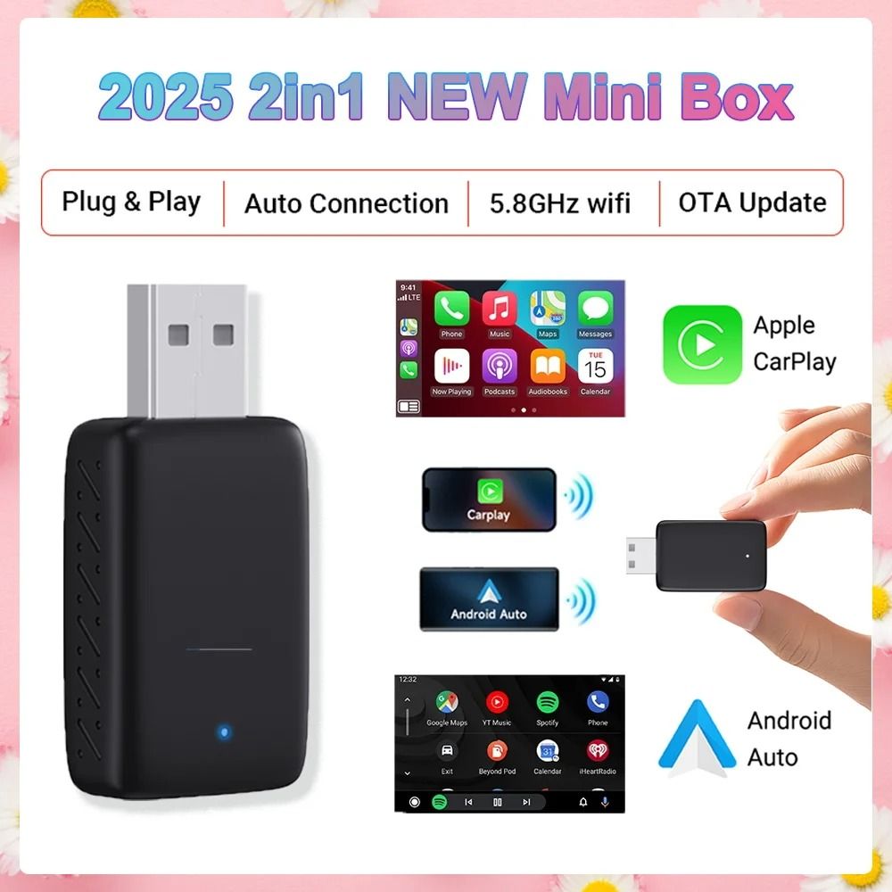 2-in-1 Wireless CarPlay & Android Auto Smart Mini Box | Inspire Uplift