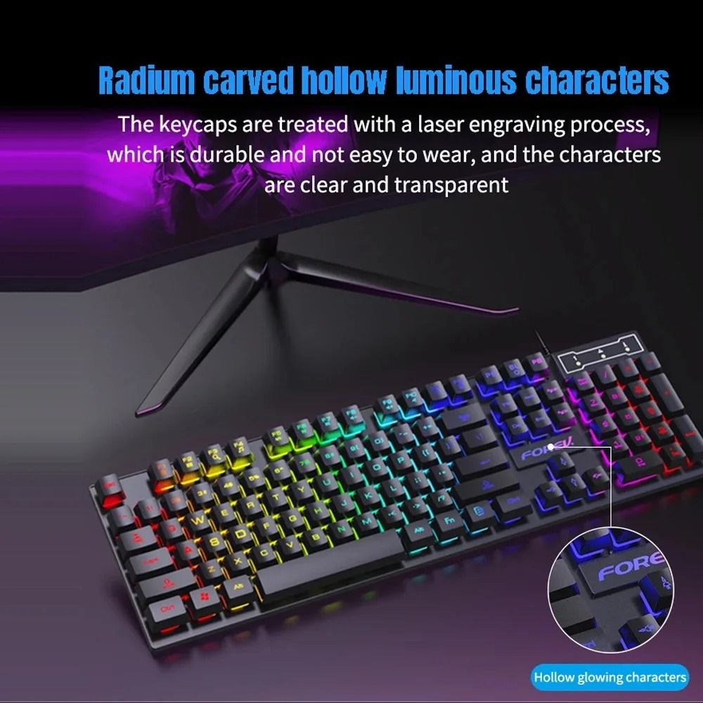 RGB Mechanical Feel Gaming Keyboard – 104-Key Standard USB W | Inspire ...