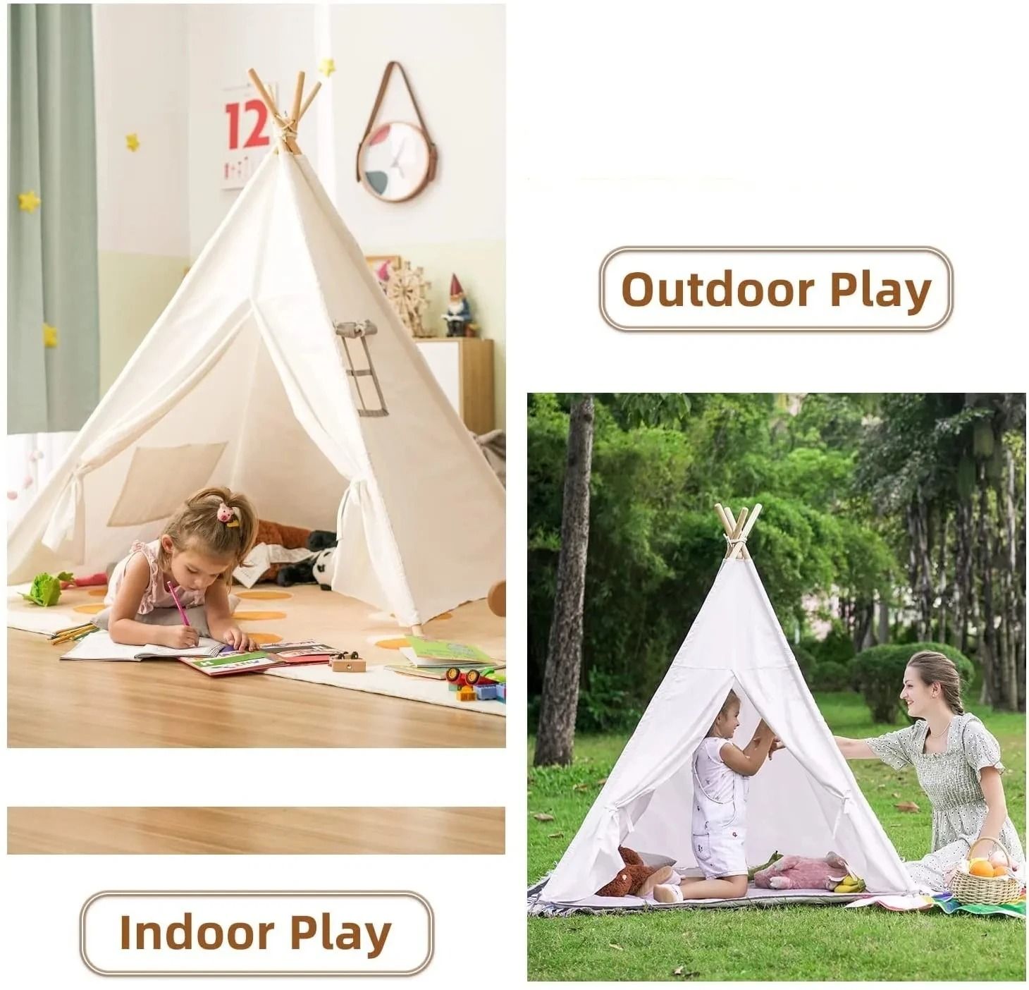 Portable Kids Teepee Tent | Childrens Play House & Wigwam Ro | Inspire ...