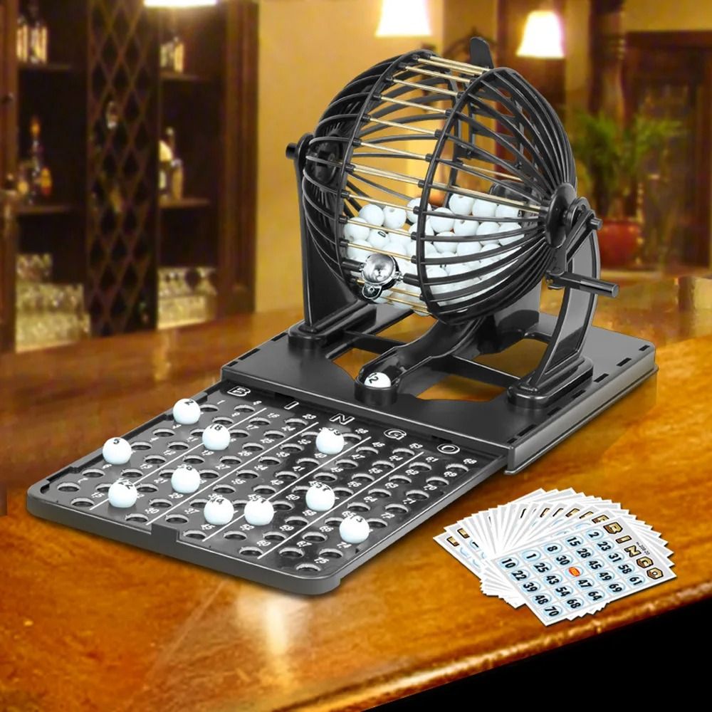 Classic Tabletop Bingo Cage Set – Rotating Lottery Machine f | Inspire ...