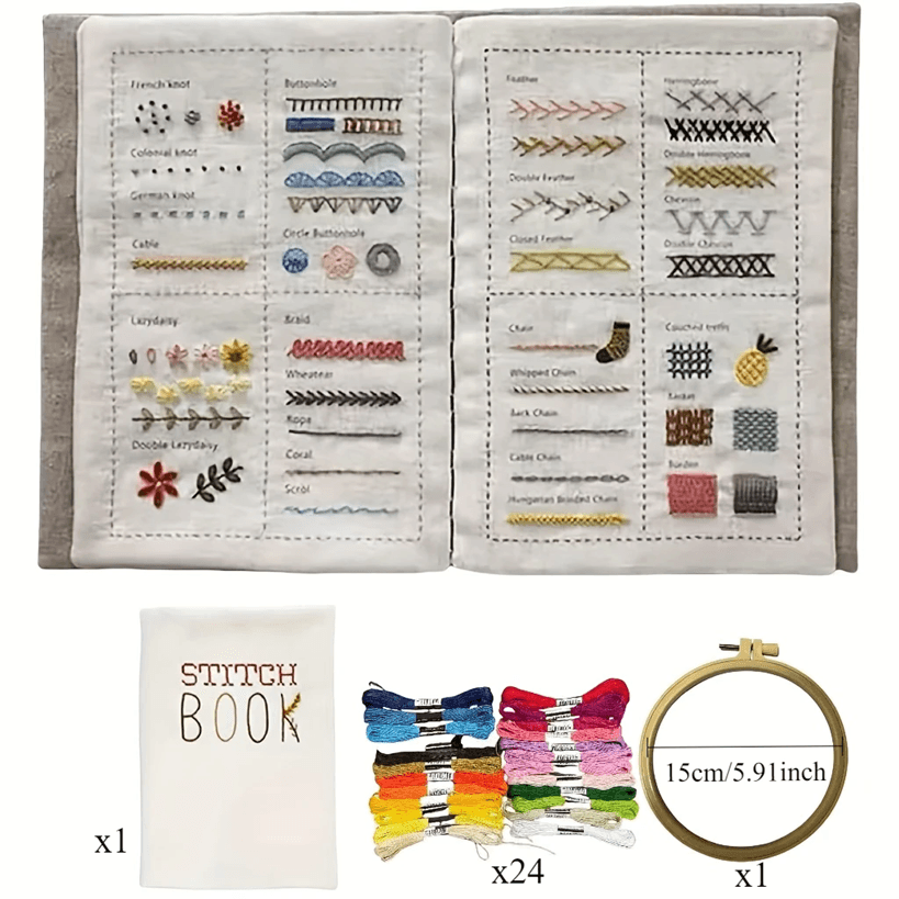 Complete Embroidery Stitch Book Set – DIY Embroidery Guide f | Inspire ...