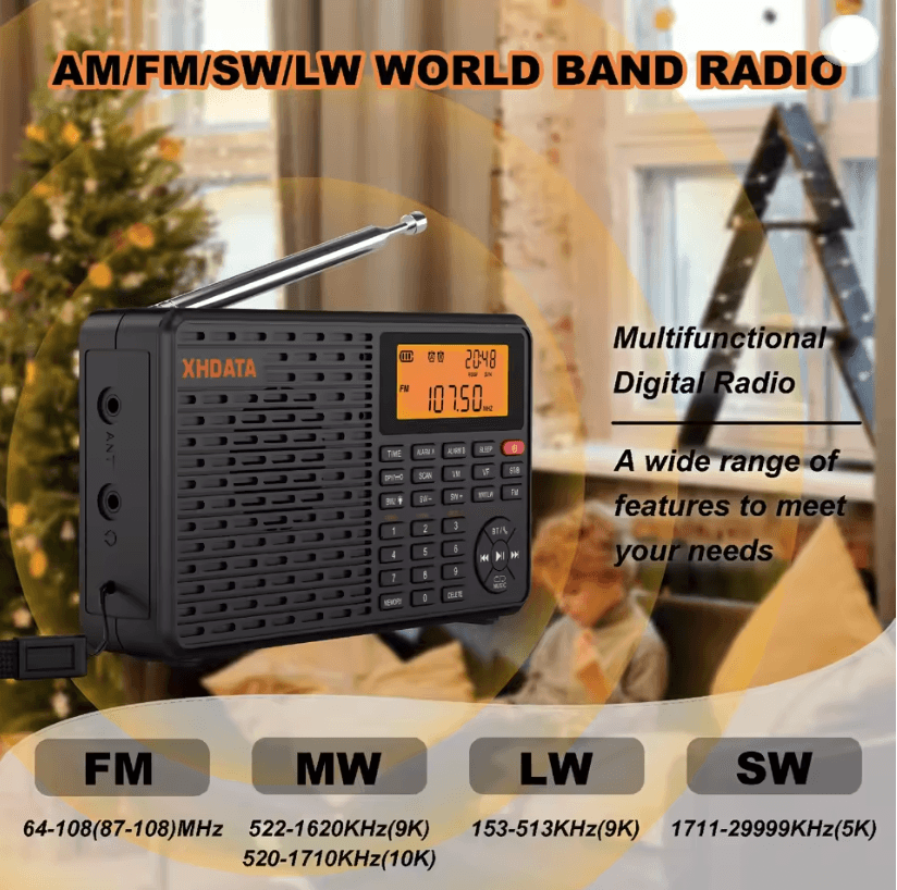XHDATA D109 Portable Bluetooth Radio with AM FM SW Bands and | Inspire ...