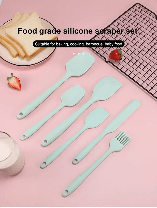 6 Piece Silicone Spatula Set Heat Resistant Non Stick Utensi | Inspire ...