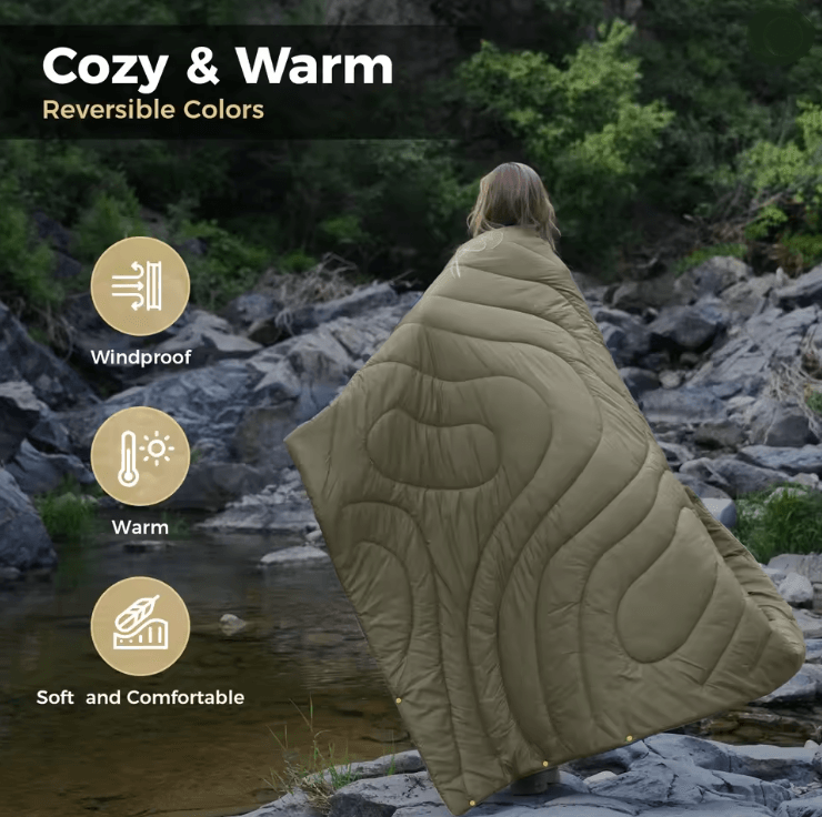 Lightweight Packable Puffy Camping Blanket | Inspire Uplift
