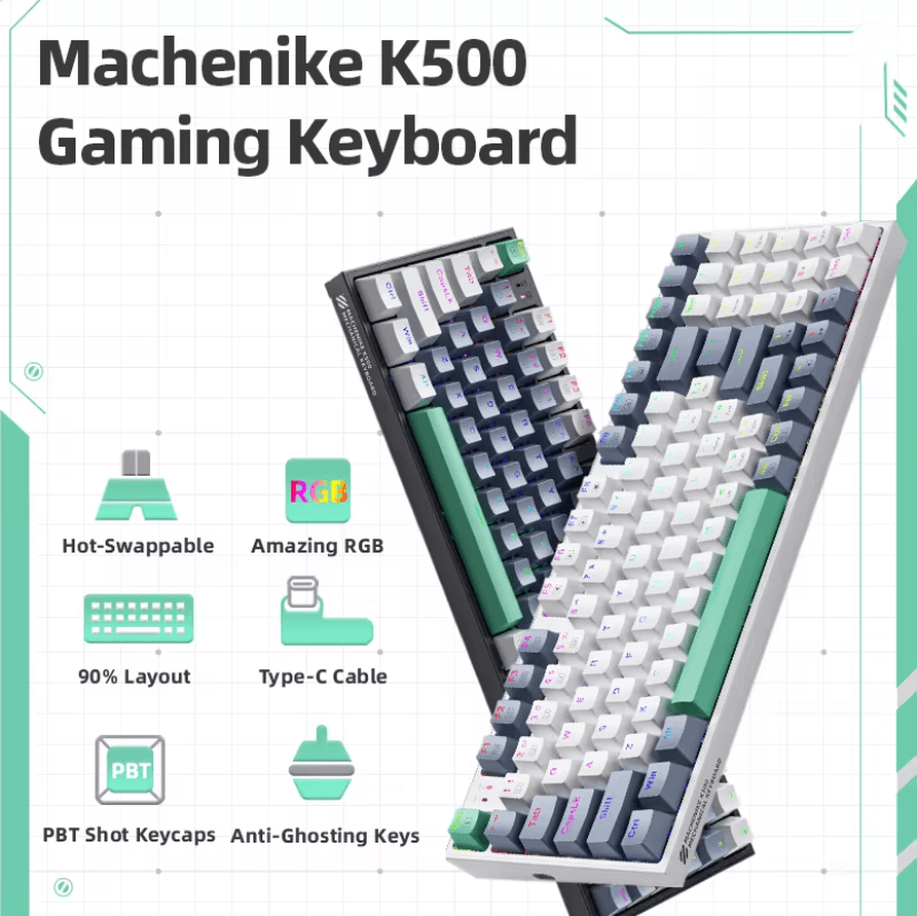 Machenike K500 94 Key Hot Swappable RGB Mechanical Keyboard | Inspire ...