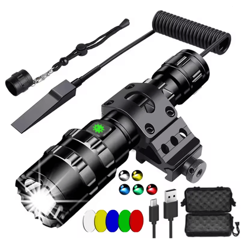 Tactical LED Hunting Flashlight L2 18650 Waterproof with Gun | Inspire ...
