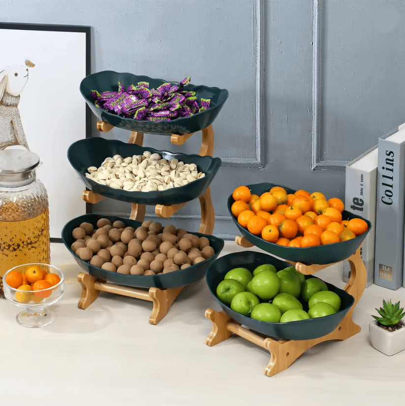 TieredSnack 2 to 3 Layer Plastic Fruit and Dessert Stand | Inspire Uplift
