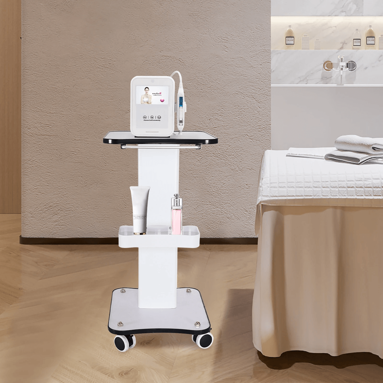 Mobile 3 Tier Beauty Cart Rolling Spa Organizer Trolley | Inspire Uplift
