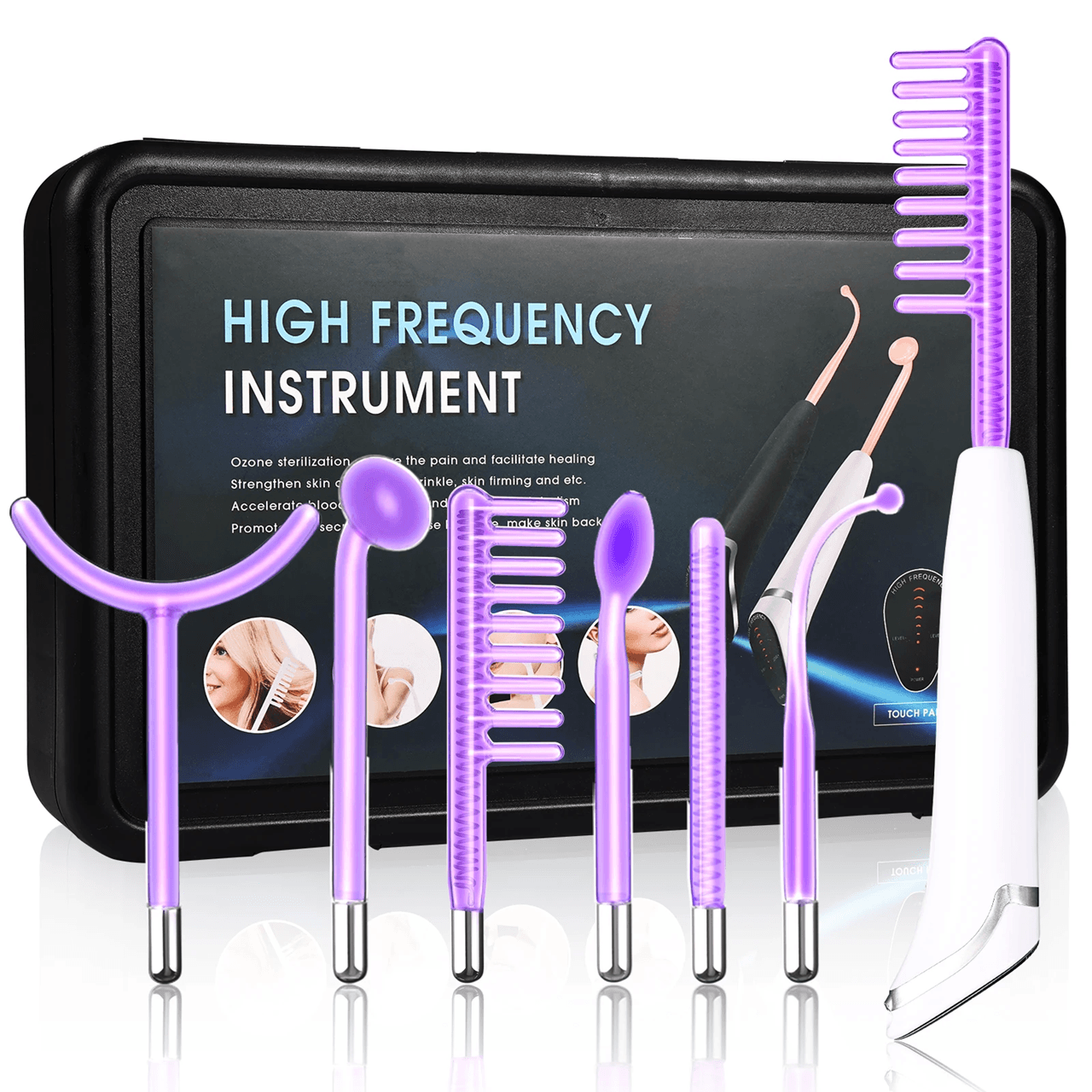 DermaGlow 6 in 1 High Frequency Facial Machine with Touch Pa | Inspire ...