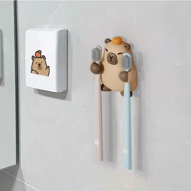 Capybara Wall Toothbrush Holder Adhesive Toothbrush Hanger | Inspire Uplift