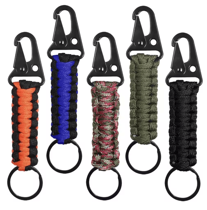 Paracord Survival Keychain with Carabiner Emergency Rope Lan | Inspire ...