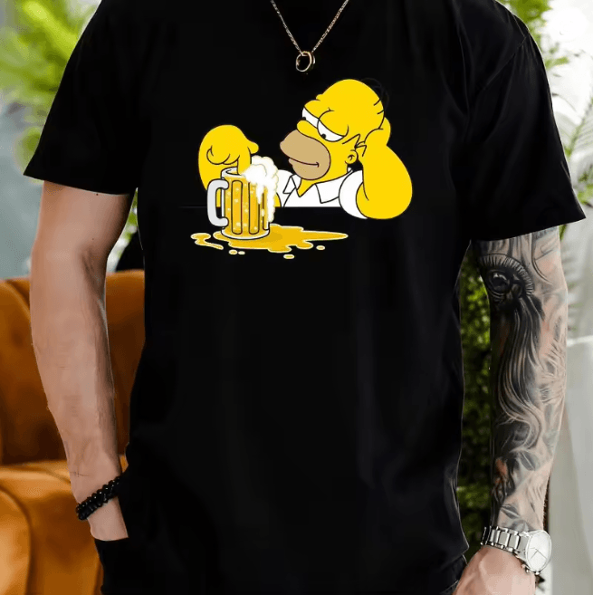 Mens Simpsons Homer Beer Graphic T Shirt Casual Summer Wear | Inspire ...