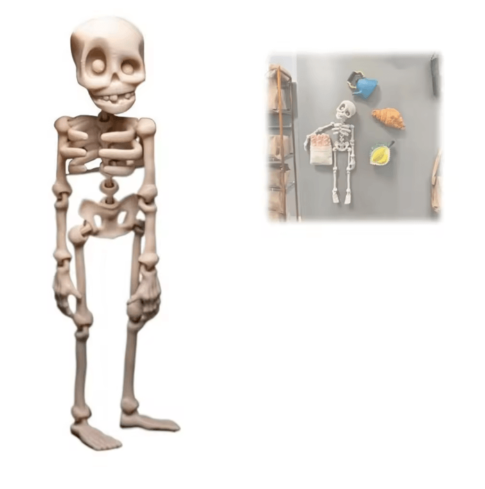 Magnetic Poseable Skull Fridge Magnet Funny Kitchen Decor | Inspire Uplift