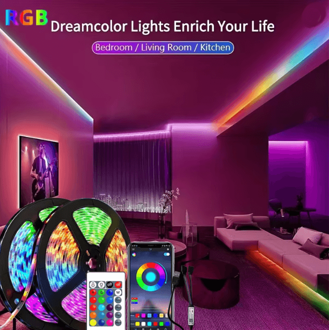 RGB LED Strip Light USB Bluetooth Color Changing Flexible Li | Inspire ...