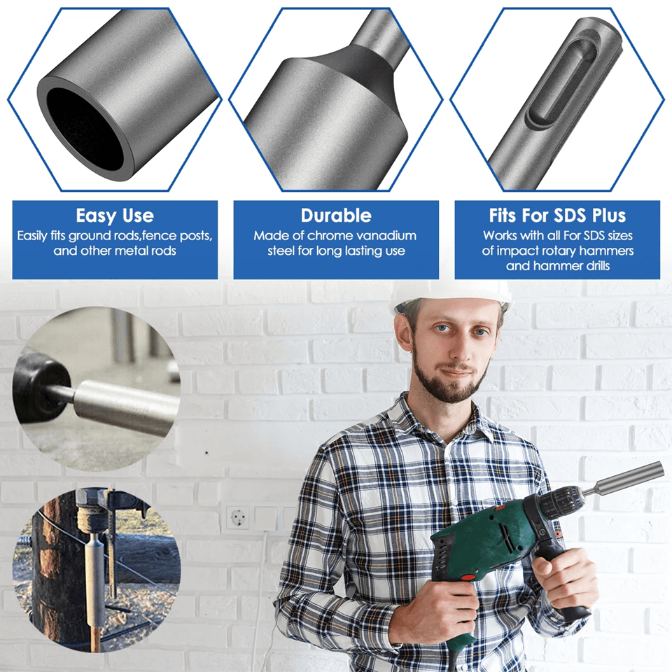 SDS Plus Ground Rod Driver Heavy Duty Steel Drill Attachment | Inspire ...