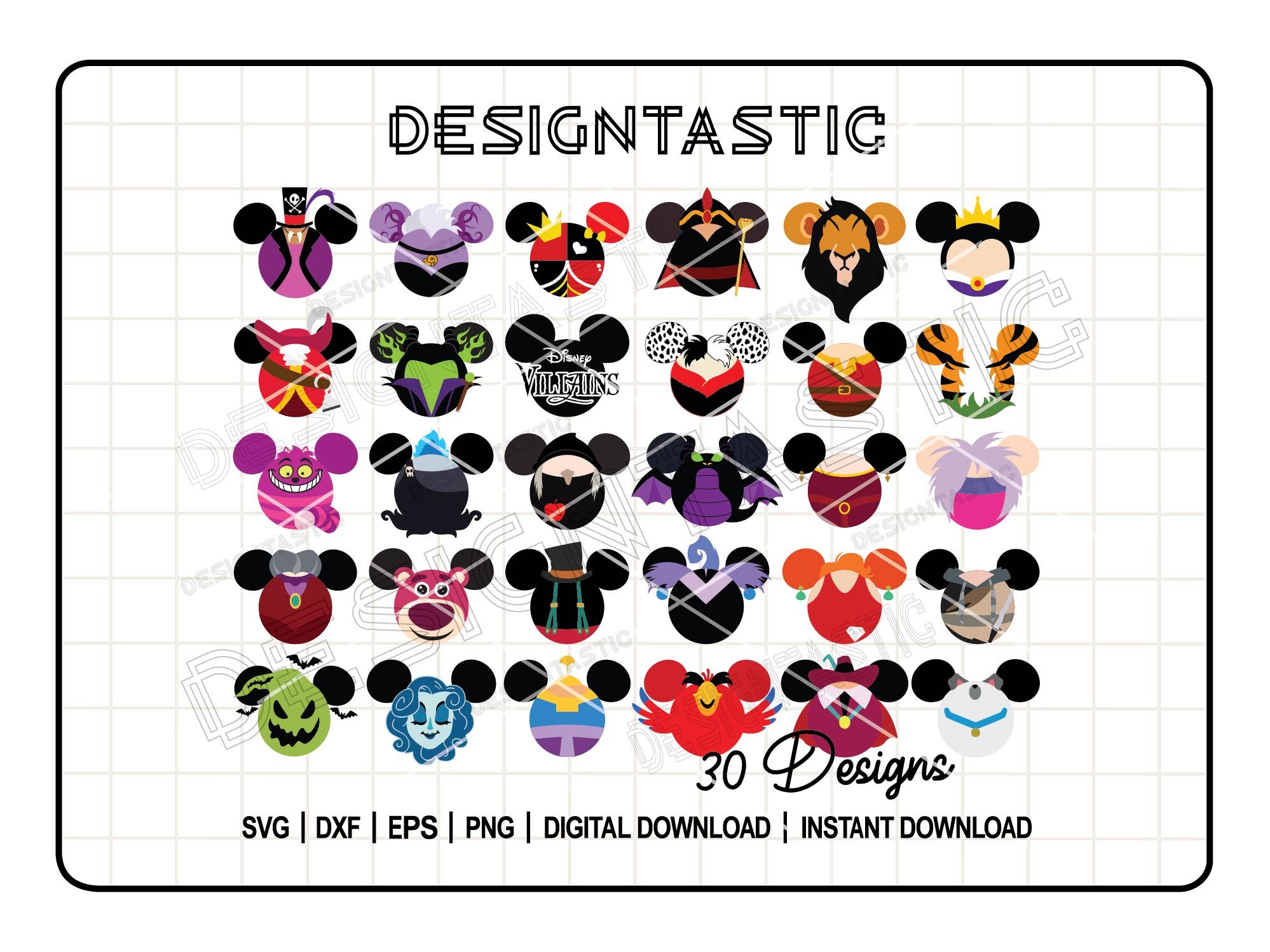 Disney Villains Mouse Ears SVG Bundle | Maleficent, Ursula, | Inspire ...