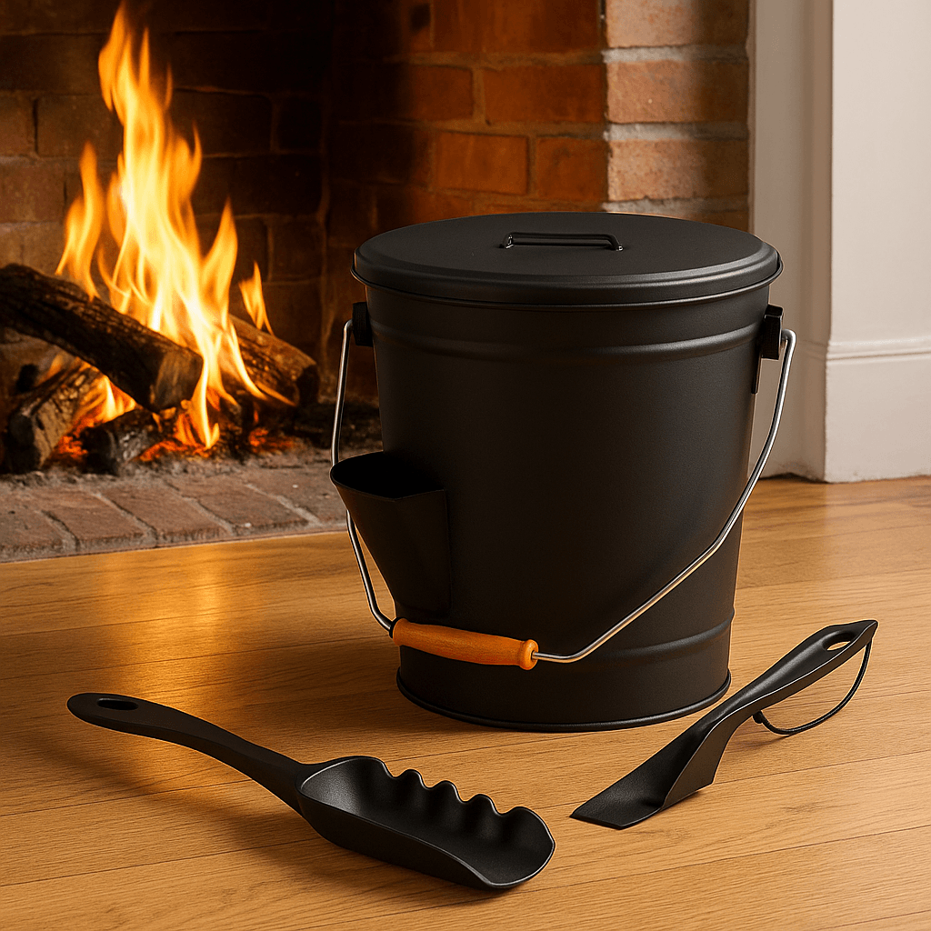 Gallon 13-Inch Steel Ash Bucket with Shovel 4.75 High Firepl | Inspire ...
