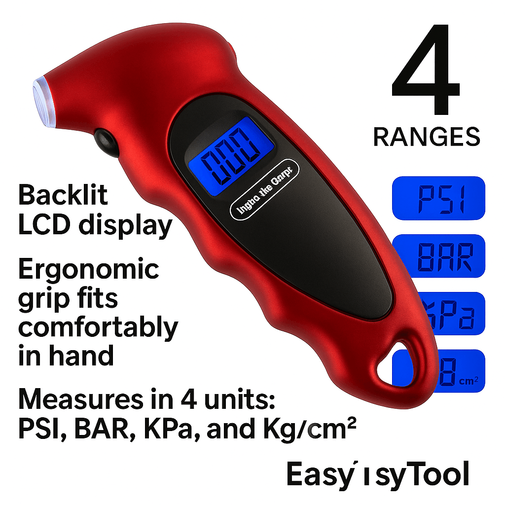 Digital Tire Pressure Gauge 150 PSI with Backlit LCD for Car | Inspire ...